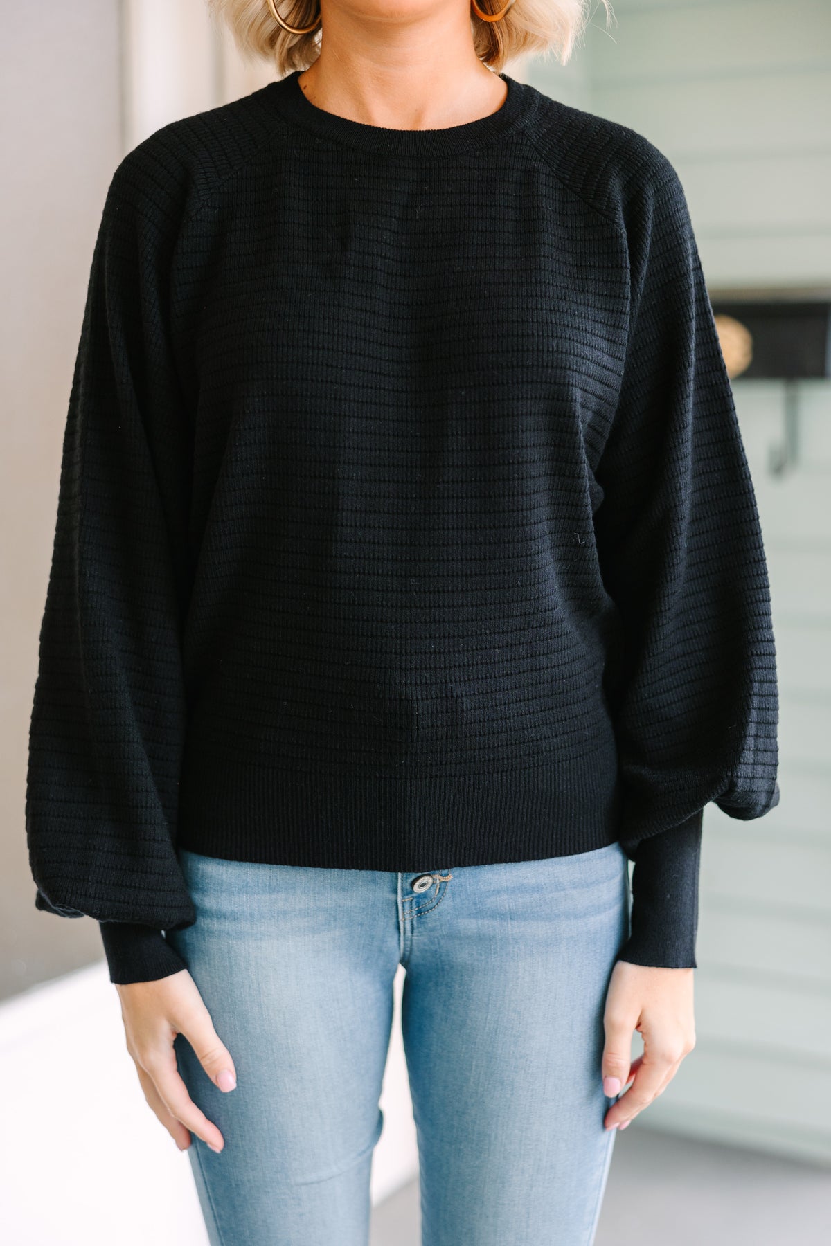 In The Works Black Ribbed Sweater – Shop the Mint