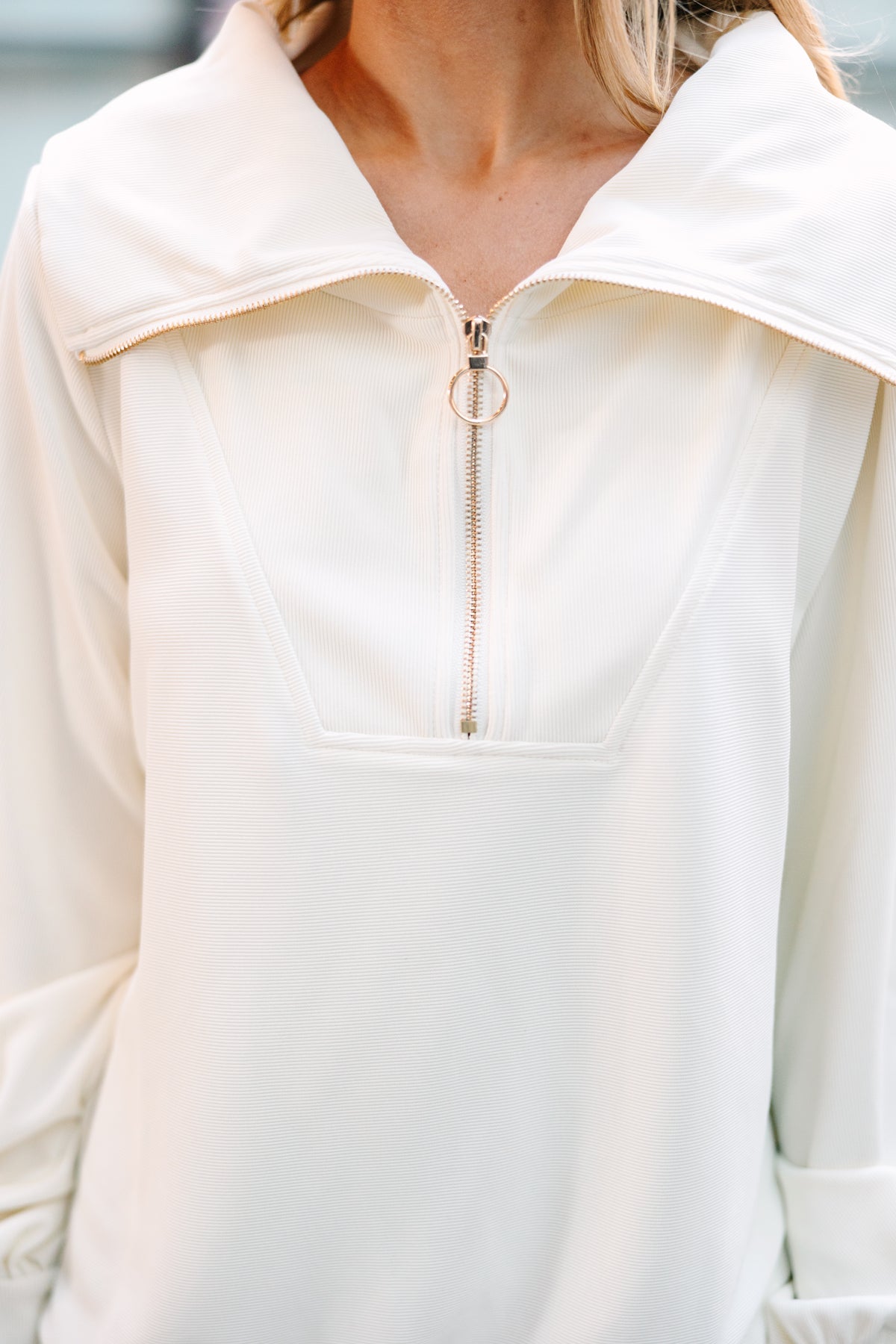 Today's The Day Cream White Quarter Zip Pullover – Shop the Mint