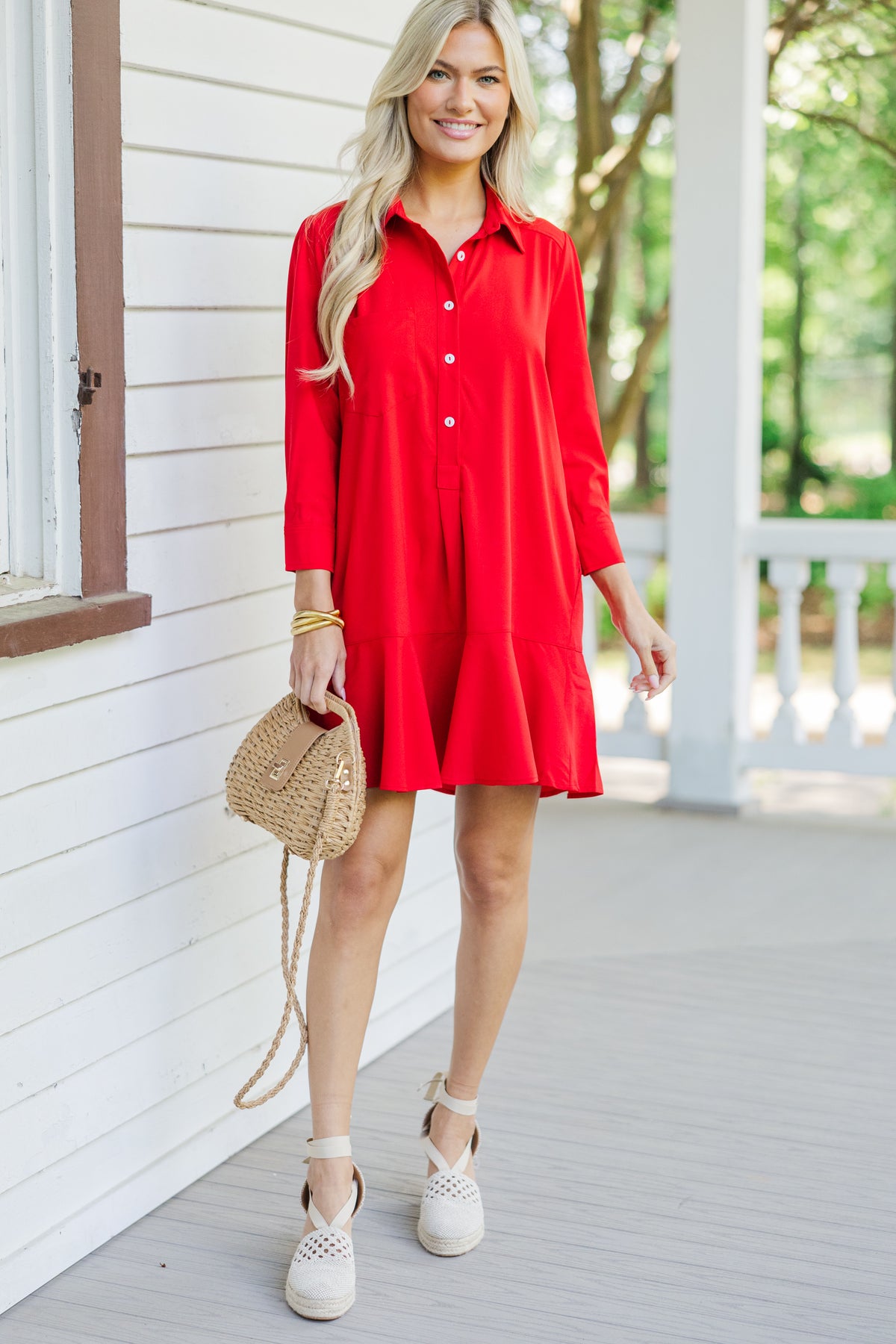 Share Your Story Red Shirt Dress – Shop the Mint