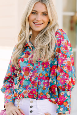 Take Your Turn Blue Floral Blouse – Shop the Mint