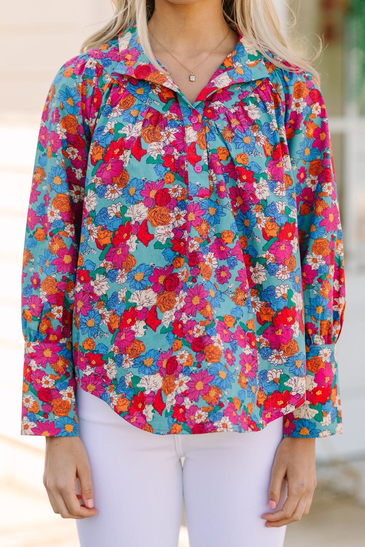 Take Your Turn Blue Floral Blouse – Shop the Mint