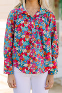 Take Your Turn Blue Floral Blouse – Shop the Mint