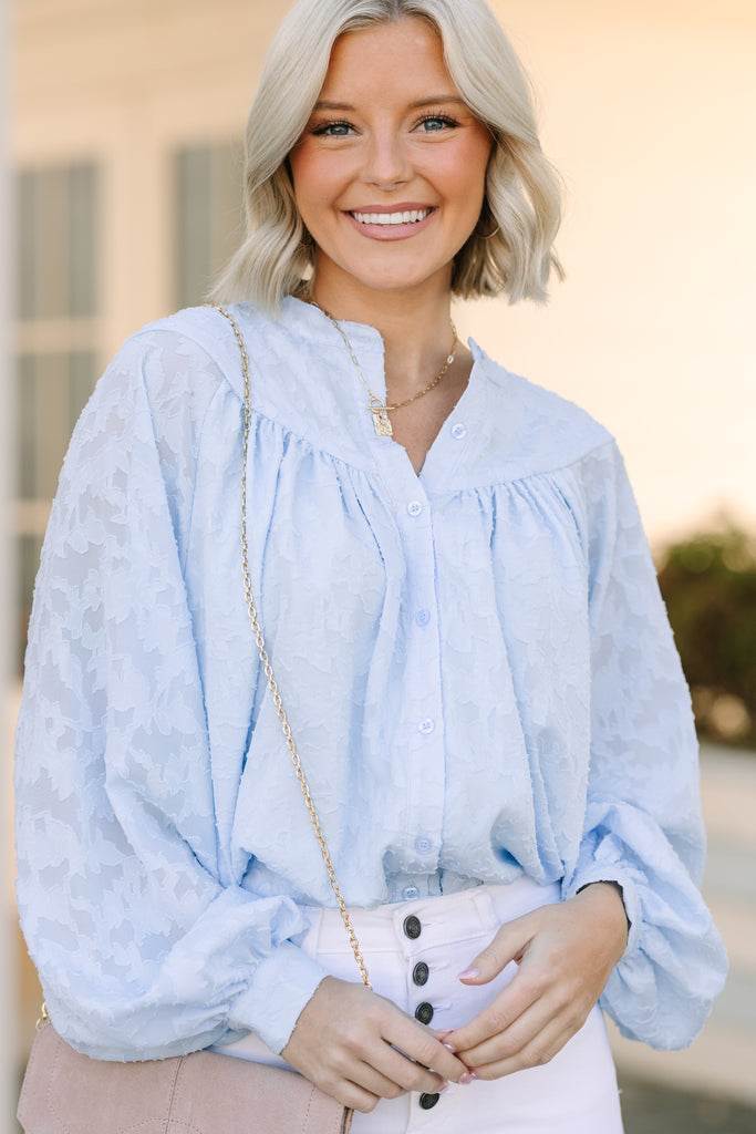 Won't Stop Dreaming Light Blue Lace Tunic – Shop the Mint