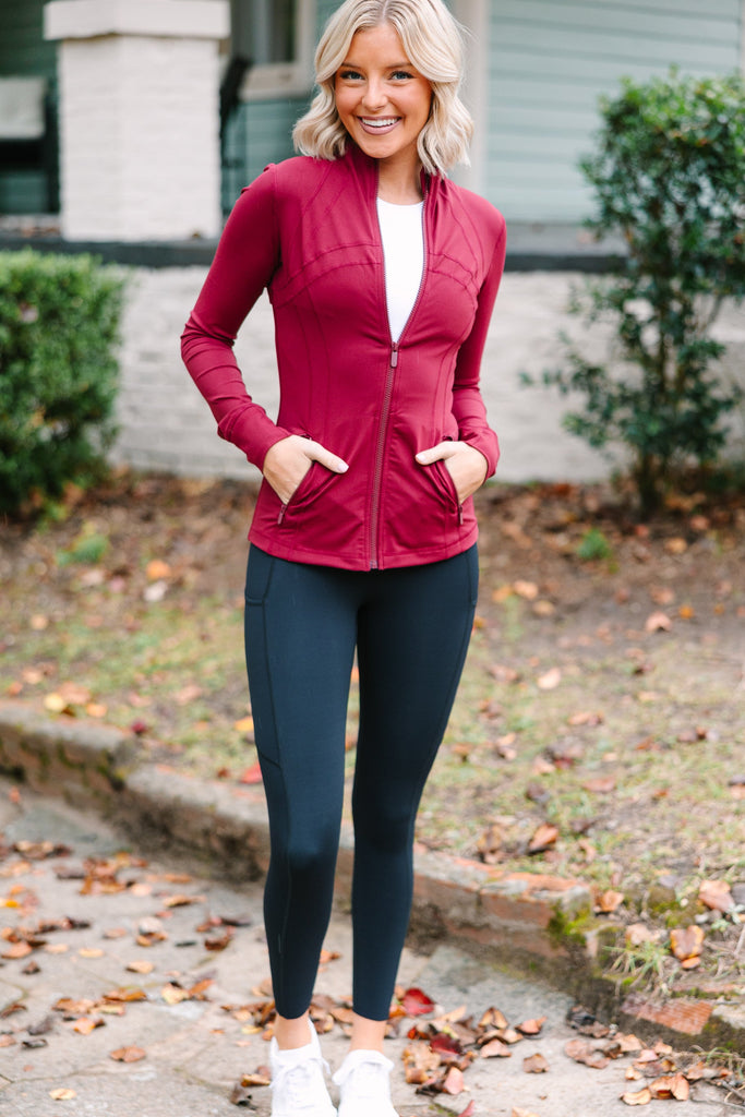 On Your Terms Burgundy Red Jacket – Shop the Mint