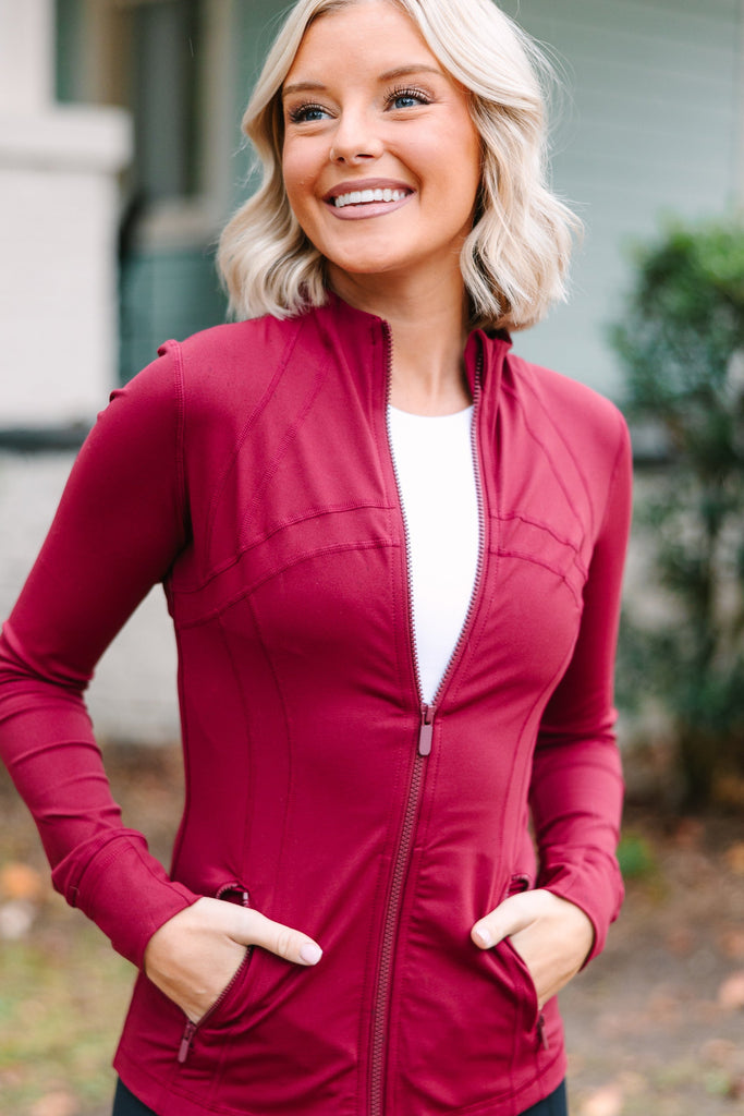 On Your Terms Burgundy Red Jacket – Shop the Mint