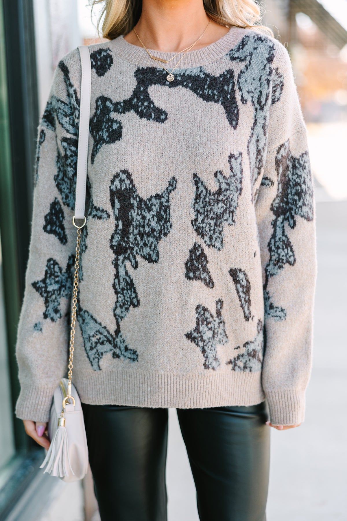 Always Have Love Oatmeal Brown Abstract Sweater – Shop the Mint