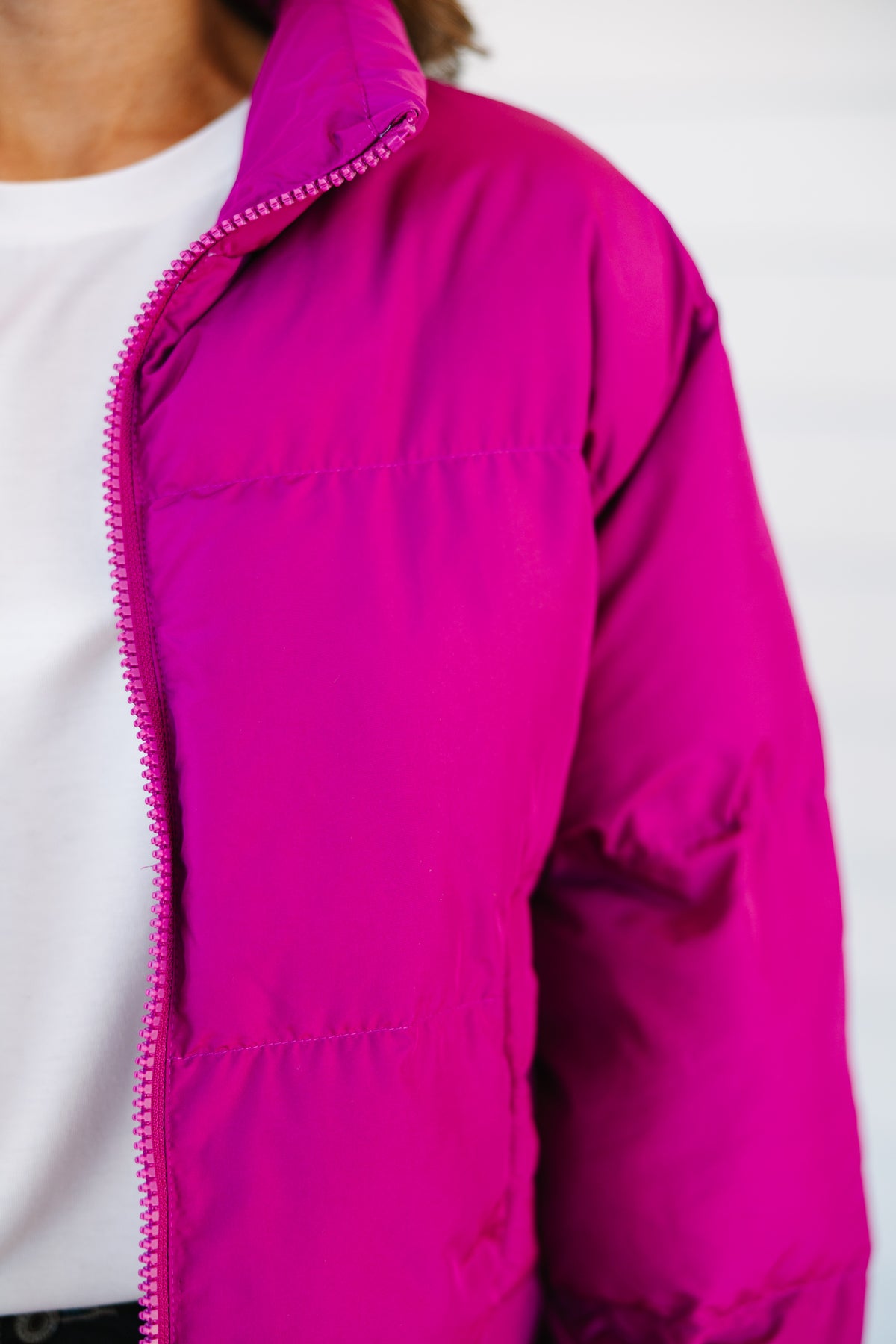 Be Bold Magenta Purple Puffer Jacket – Shop the Mint