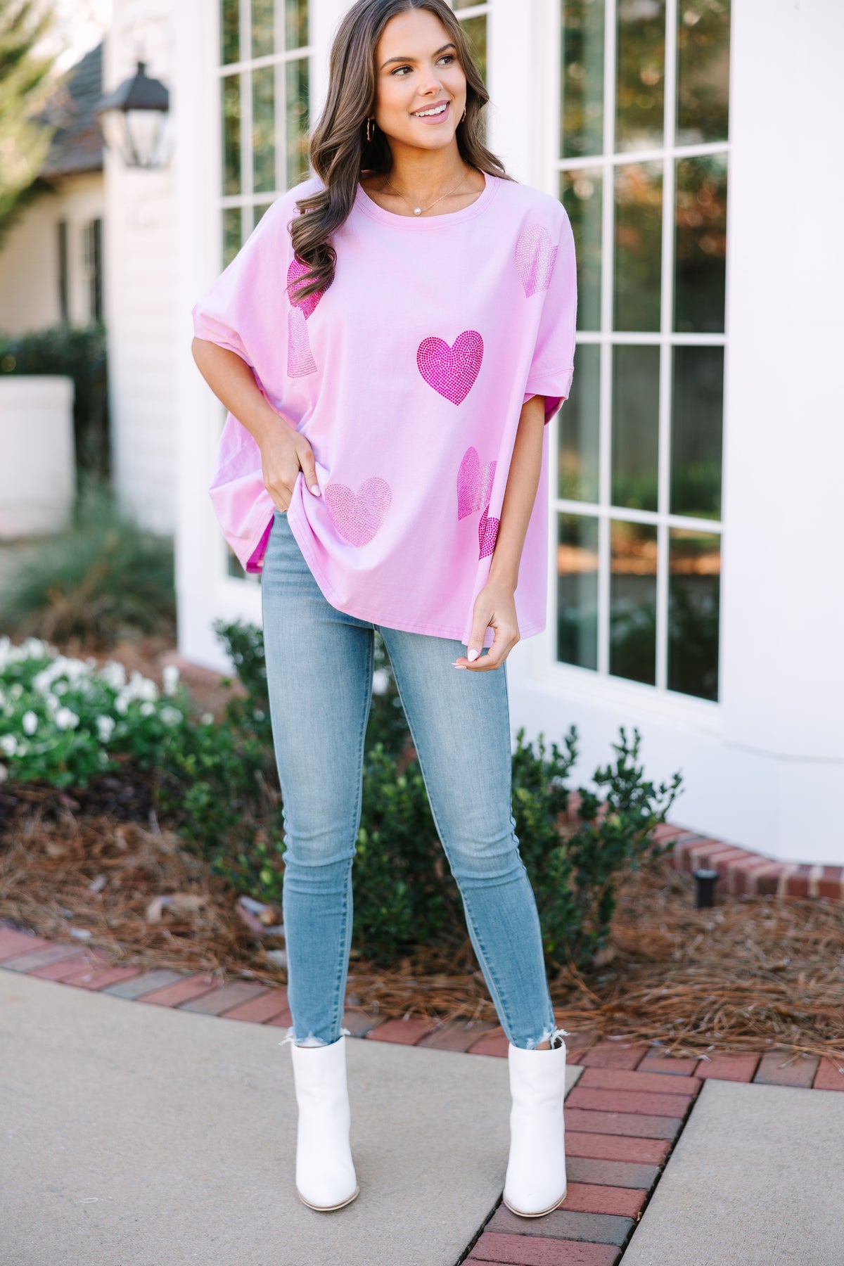 All The Love Lilac Purple Rhinestone Heart Top – Shop the Mint