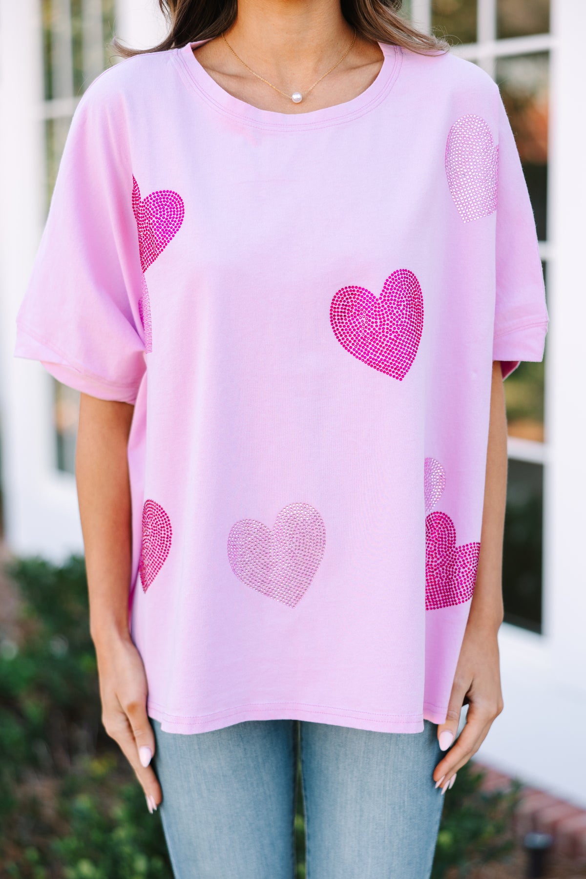 All The Love Lilac Purple Rhinestone Heart Top – Shop the Mint