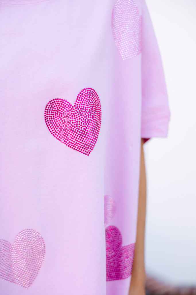 All The Love Lilac Purple Rhinestone Heart Top – Shop the Mint