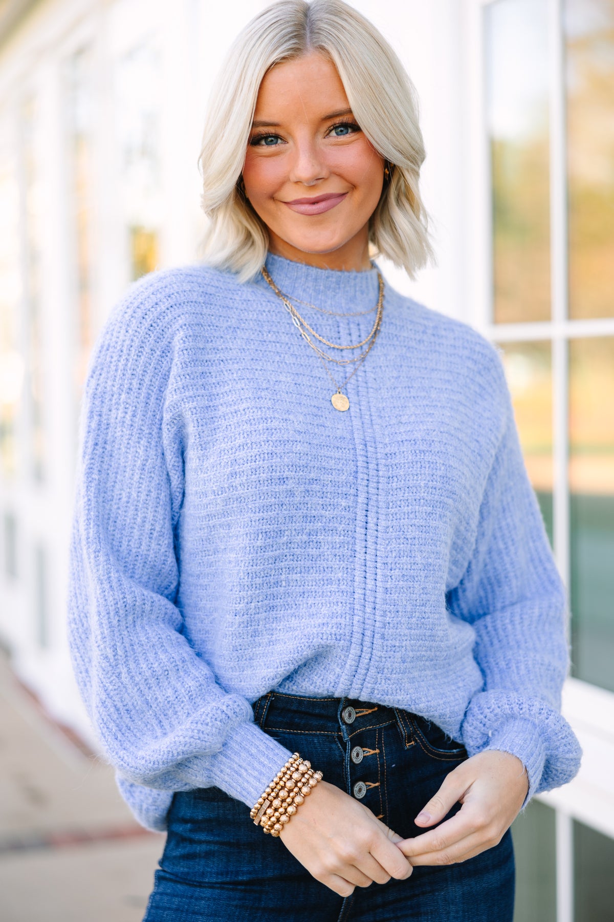 Easy Introductions Blue Sweater – Shop the Mint
