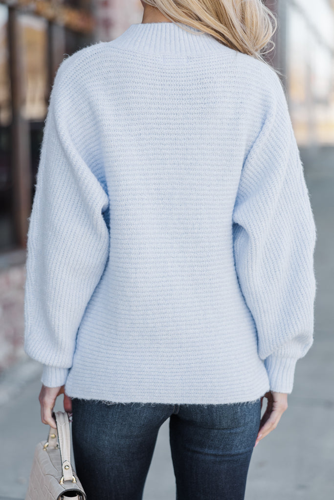 Easy Introductions Light Blue Sweater – Shop the Mint