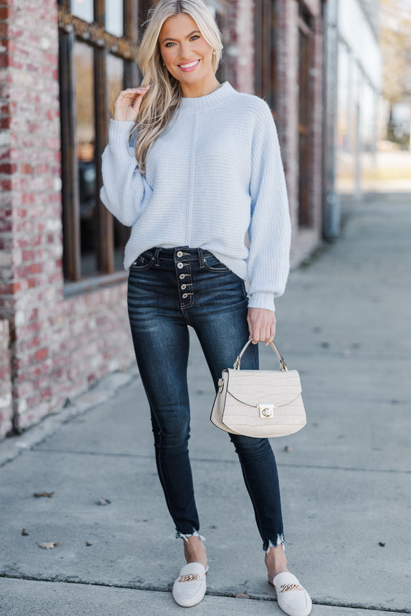 Easy Introductions Light Blue Sweater – Shop the Mint