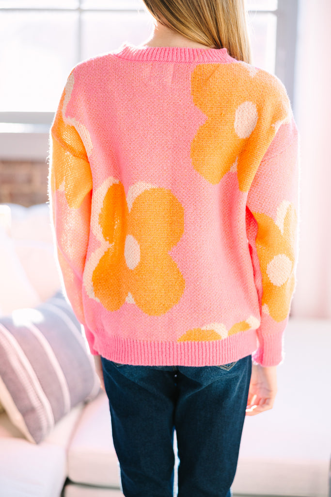 Girls: Look Out Pink Floral Sweater – Shop the Mint