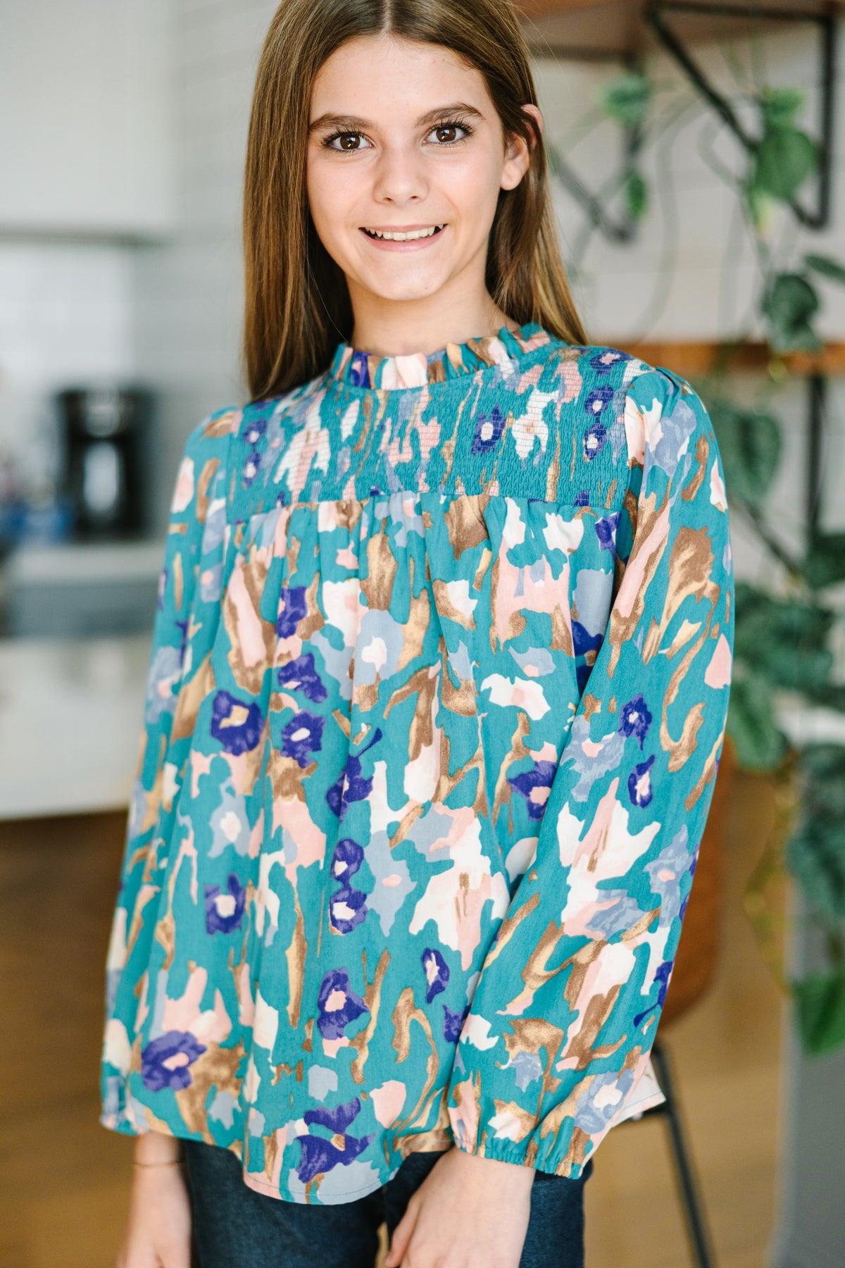 Girls: Raise Your Standards Teal Blue Floral Blouse – Shop the Mint