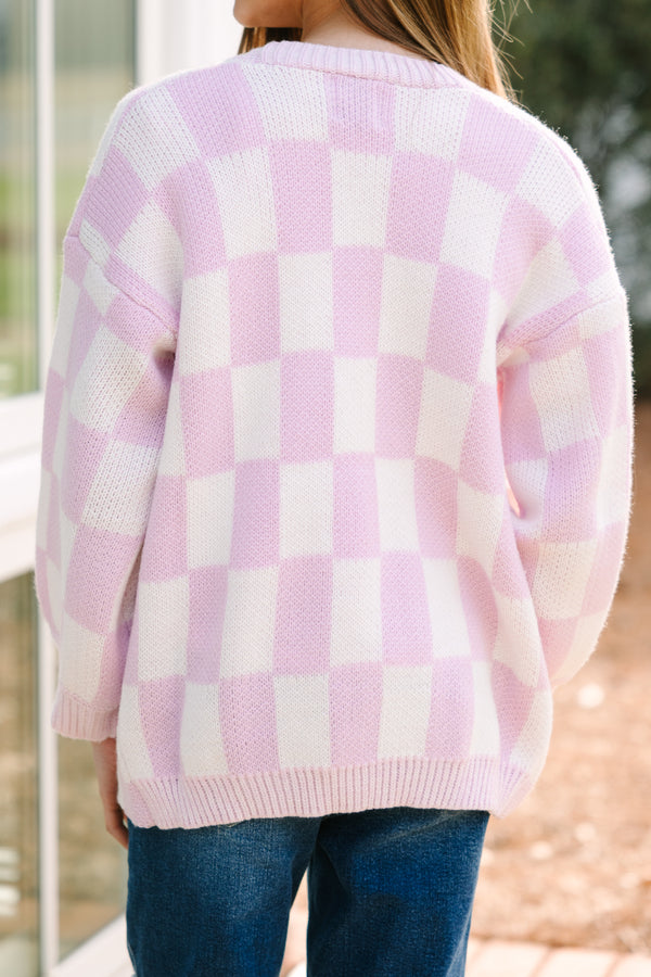 Girls: That's Life Lavender Purple Checkered Cardigan – Shop the Mint