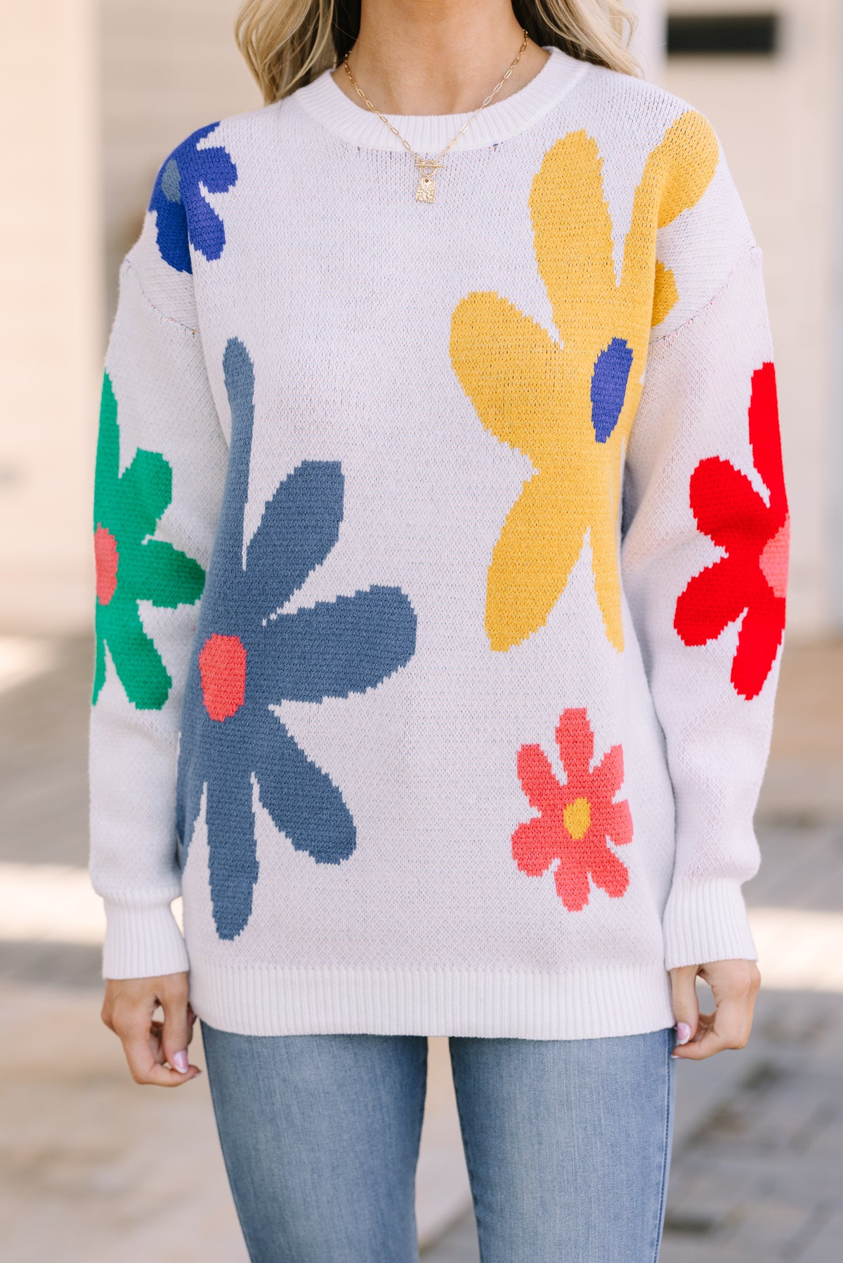 All On You White Floral Sweater – Shop the Mint