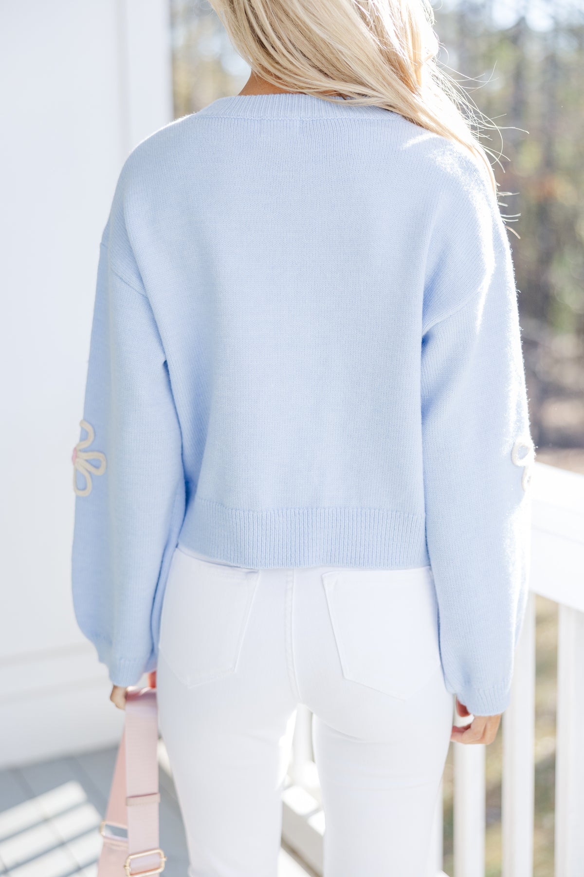 Feeling Femme Light Blue Floral Sweater – Shop the Mint