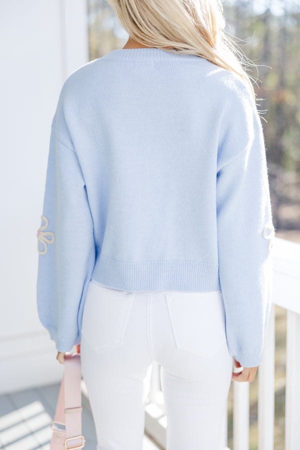 Feeling Femme Light Blue Floral Sweater – Shop the Mint