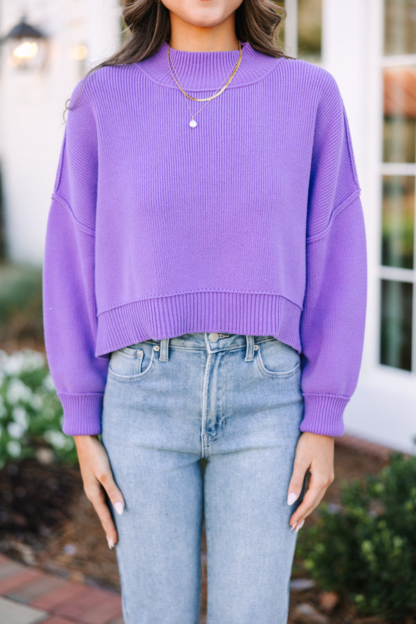 Where I Am Lavender Purple Cropped Sweater – Shop the Mint