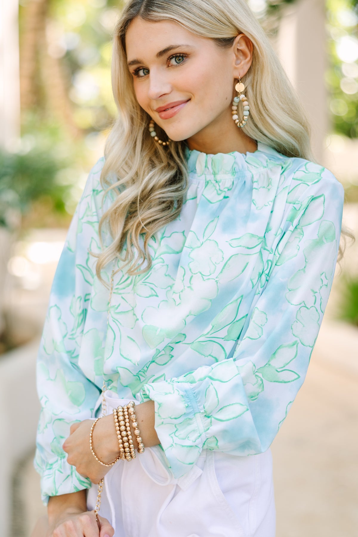 Be True To You Mint Green Abstract Floral Blouse – Shop the Mint