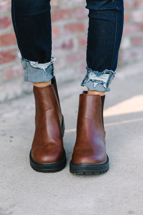 Remember You Well Cognac Booties – Shop the Mint