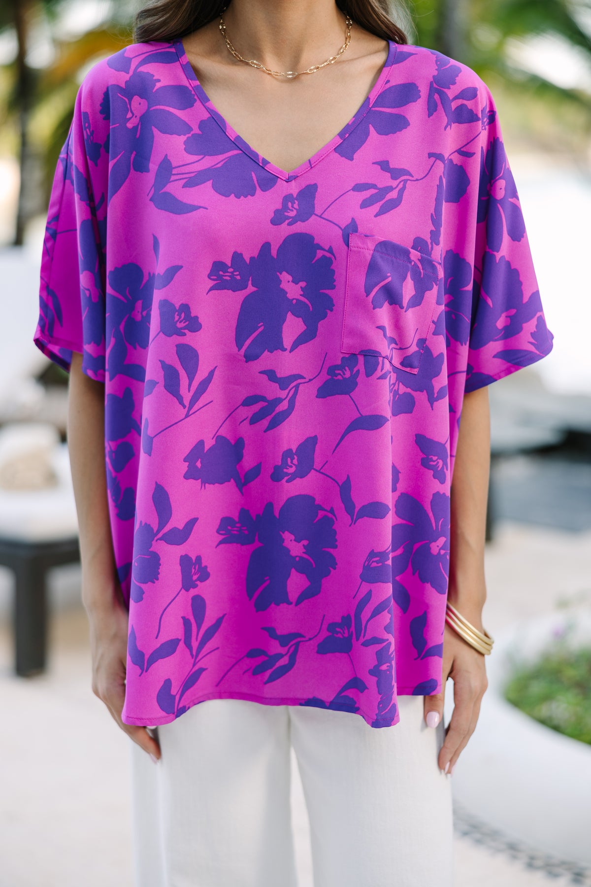 Couldn't Be Better Magenta Purple Floral Top – Shop the Mint
