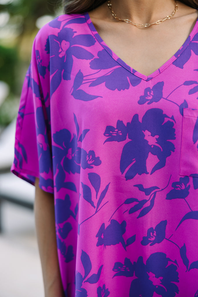 Couldn't Be Better Magenta Purple Floral Top – Shop the Mint