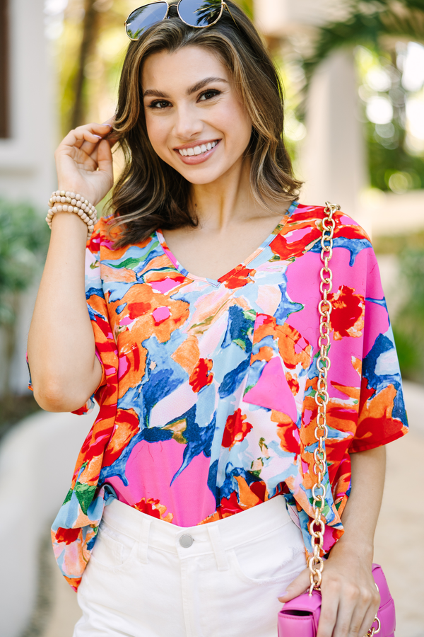 Couldn't Be Better Coral Orange Floral Top – Shop the Mint