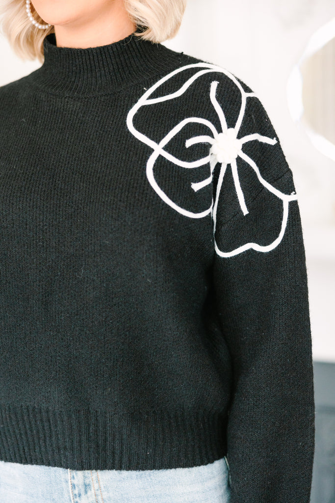 Close To You Black Floral Sweater – Shop the Mint