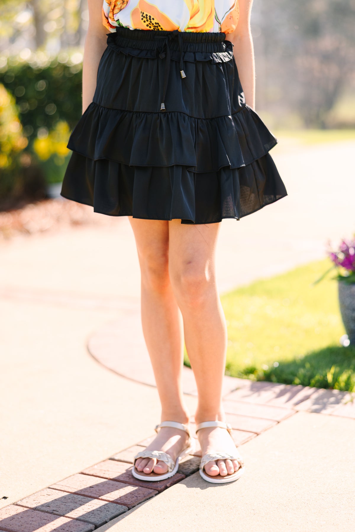 Girls: Take The Leap Black Ruffled Skort – Shop the Mint