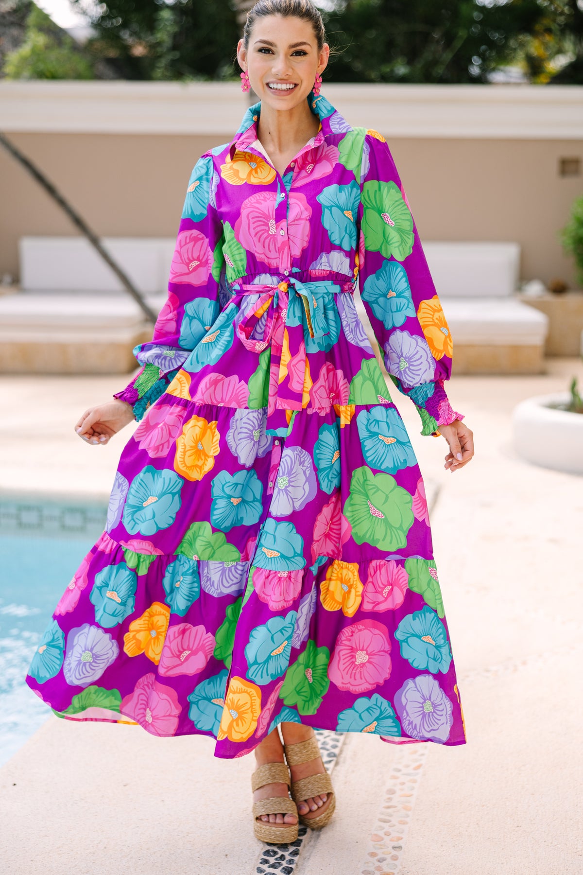 Hear You Out Purple Floral Maxi Dress – Shop the Mint