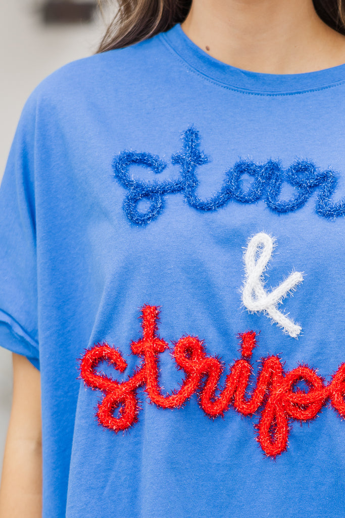 Stars & Stripes Royal Blue Boxy Top – Shop the Mint