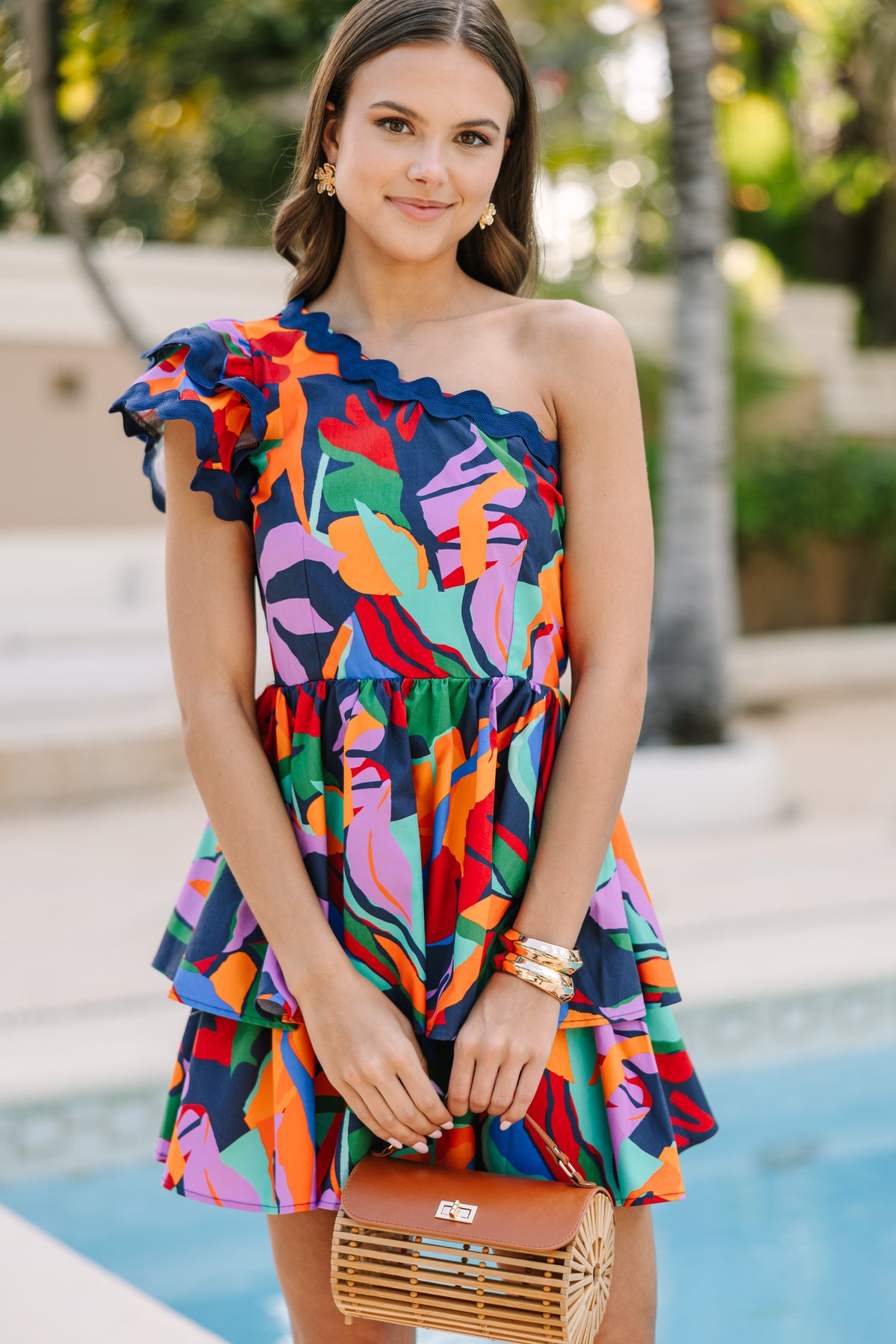 Living Loud Navy Blue Abstract Dress – Shop the Mint