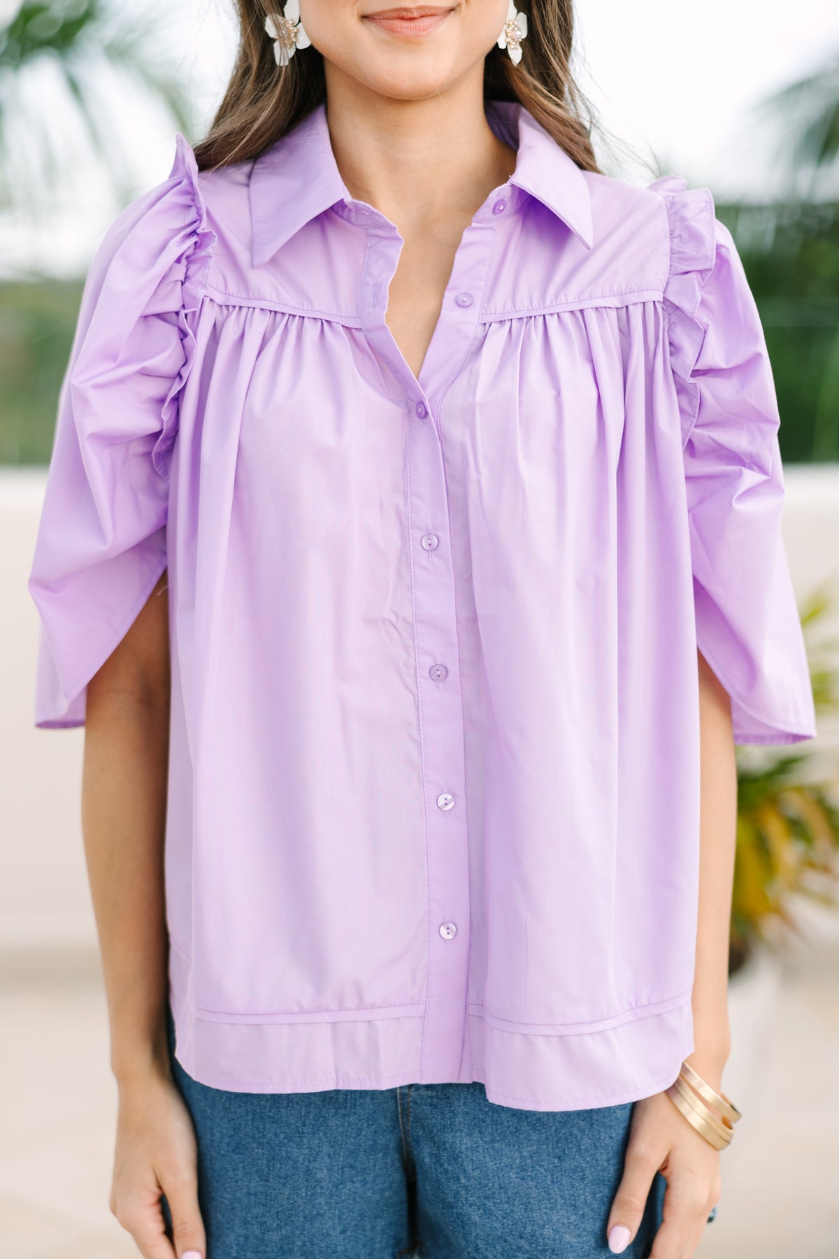 Know You Better Lavender Purple Puff Sleeve Blouse – Shop the Mint
