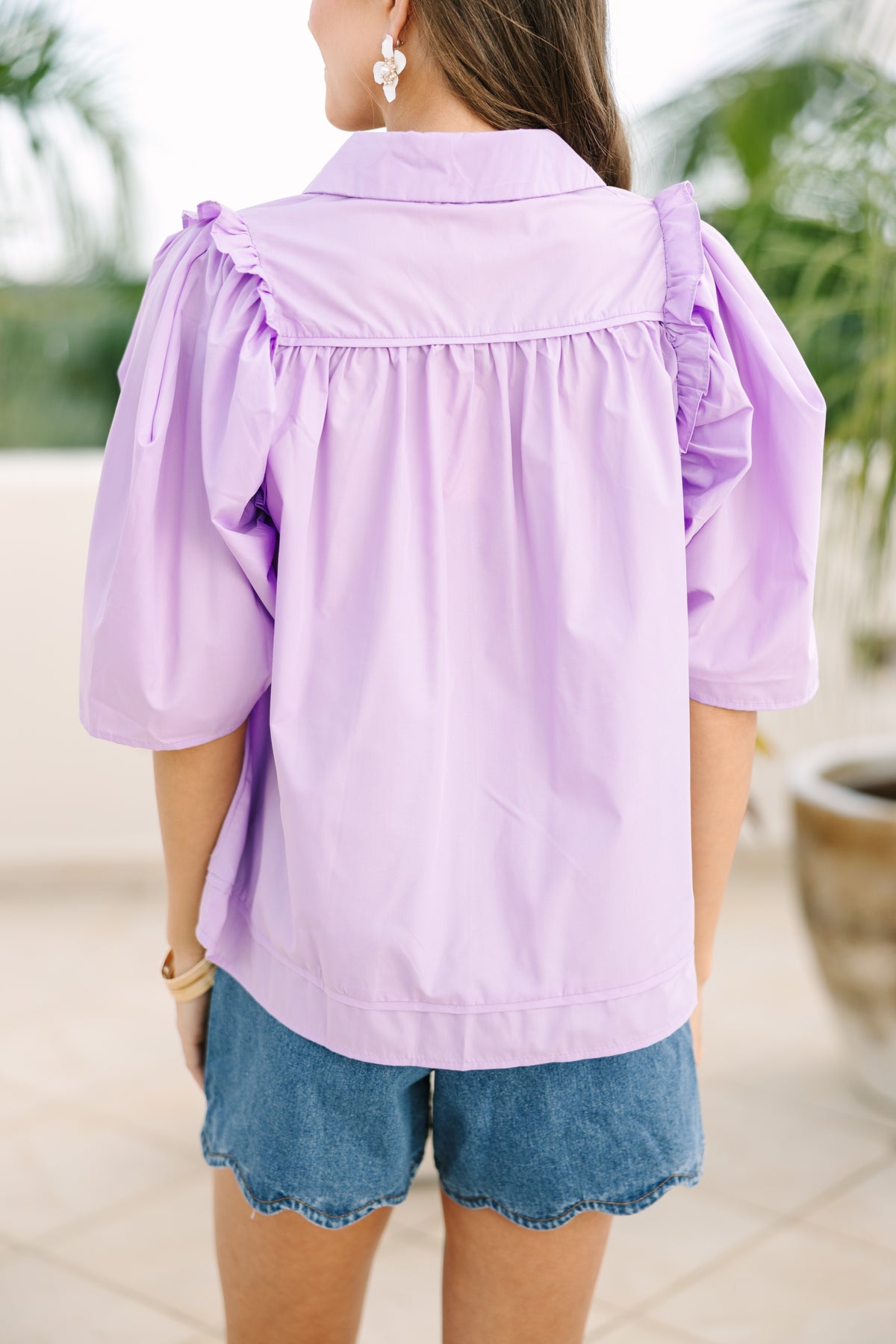 Know You Better Lavender Purple Puff Sleeve Blouse – Shop the Mint