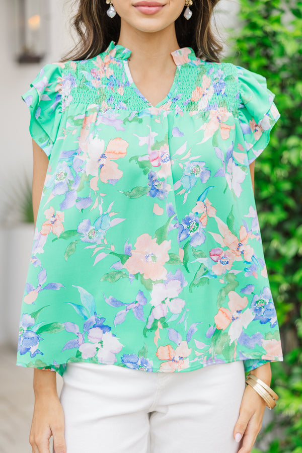 Day Dreaming Green Floral Blouse – Shop the Mint