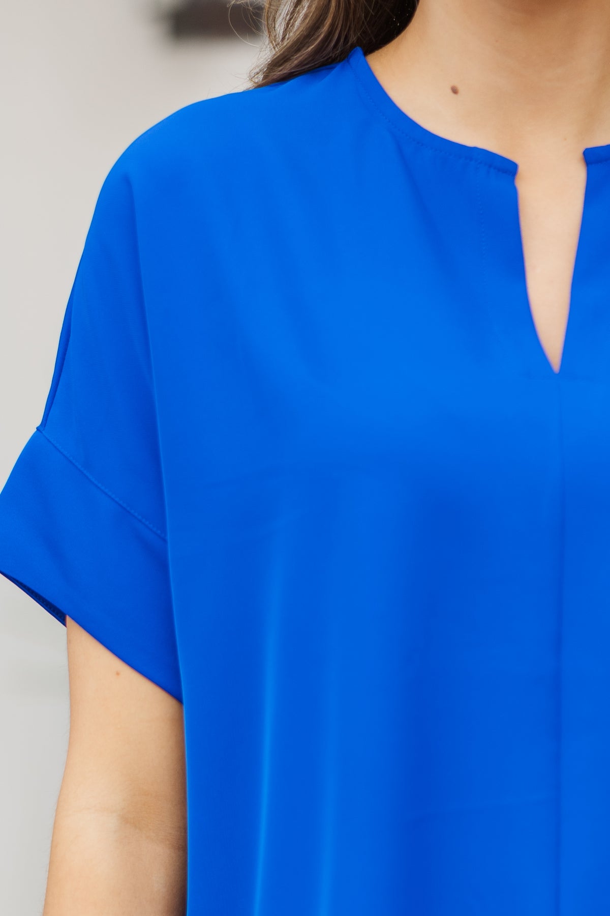 Don't Let Me Down Bright Blue V-Neck Top – Shop the Mint