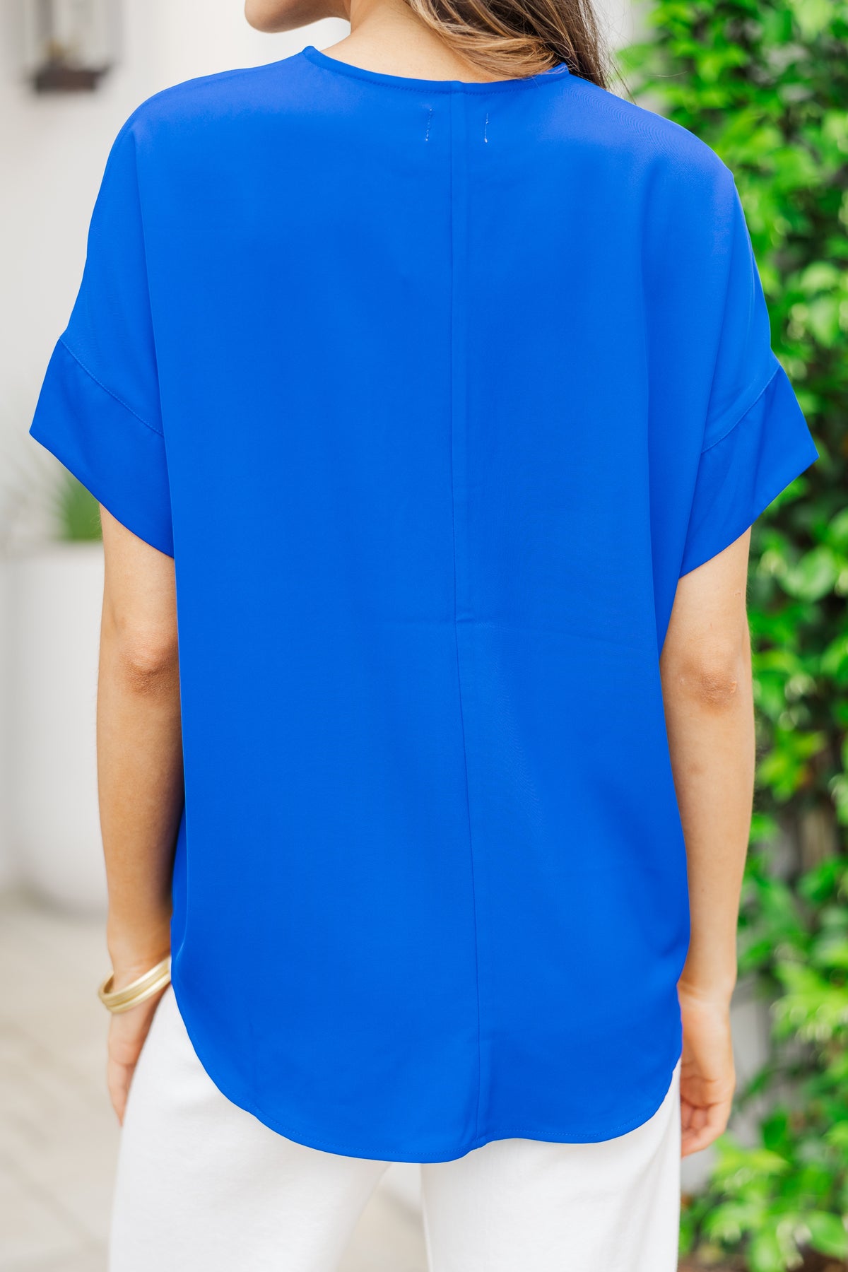 Don't Let Me Down Bright Blue V-Neck Top – Shop the Mint