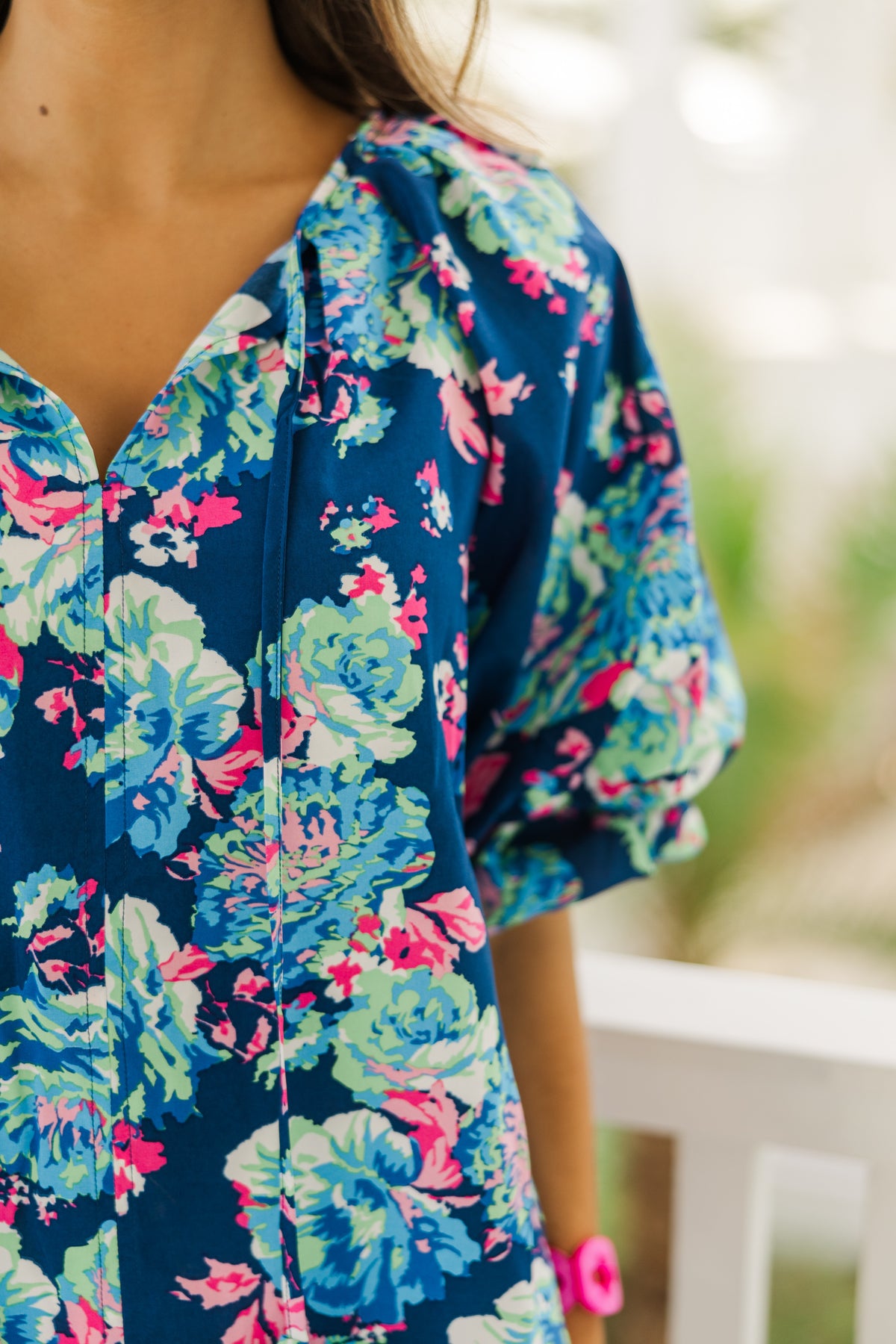 All For The Fun Navy Blue Floral Blouse – Shop the Mint