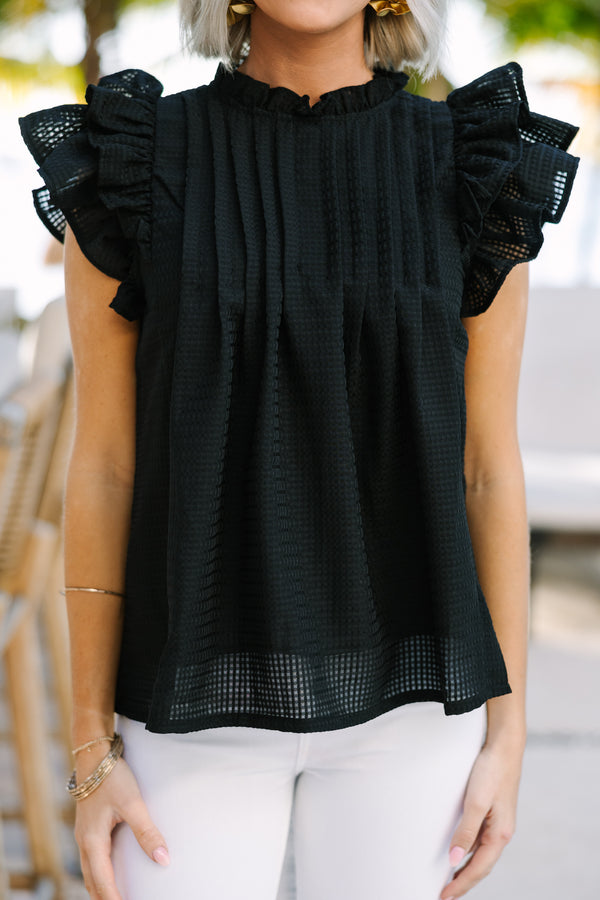 Getting Closer Black Ruffled Blouse – Shop the Mint