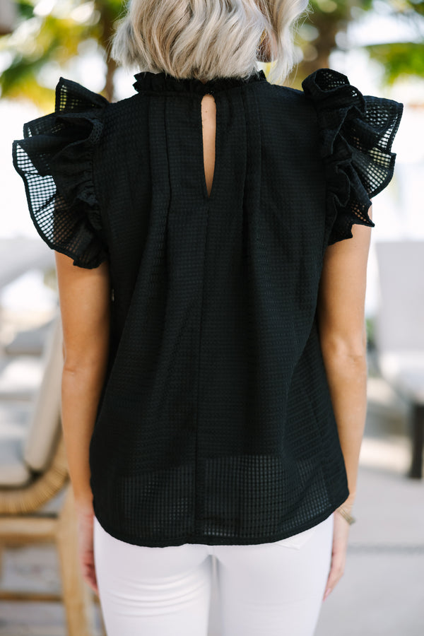 Getting Closer Black Ruffled Blouse – Shop the Mint