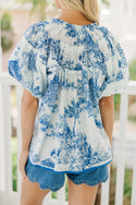 Pull It Together White & Blue Toile Blouse – Shop the Mint