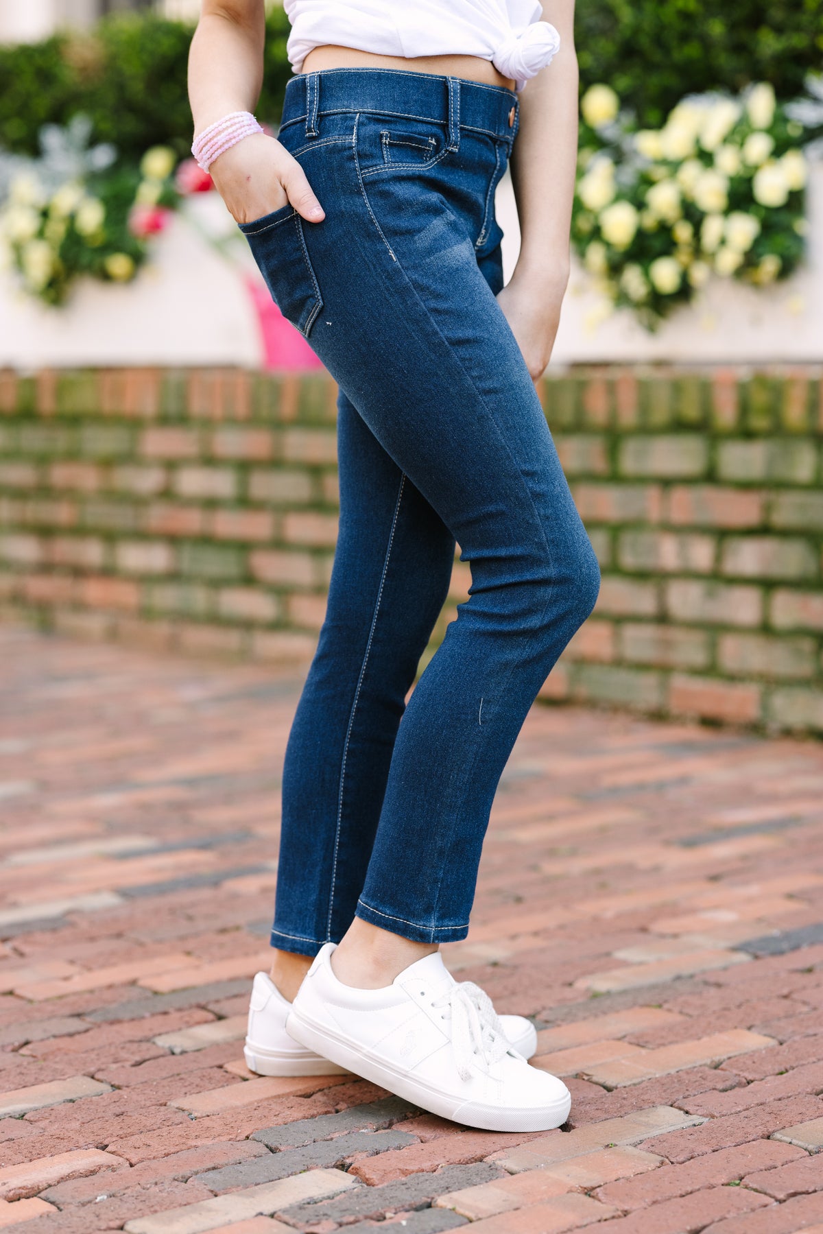 Girls: Just For Fun Dark Wash Skinny Jeans – Shop the Mint