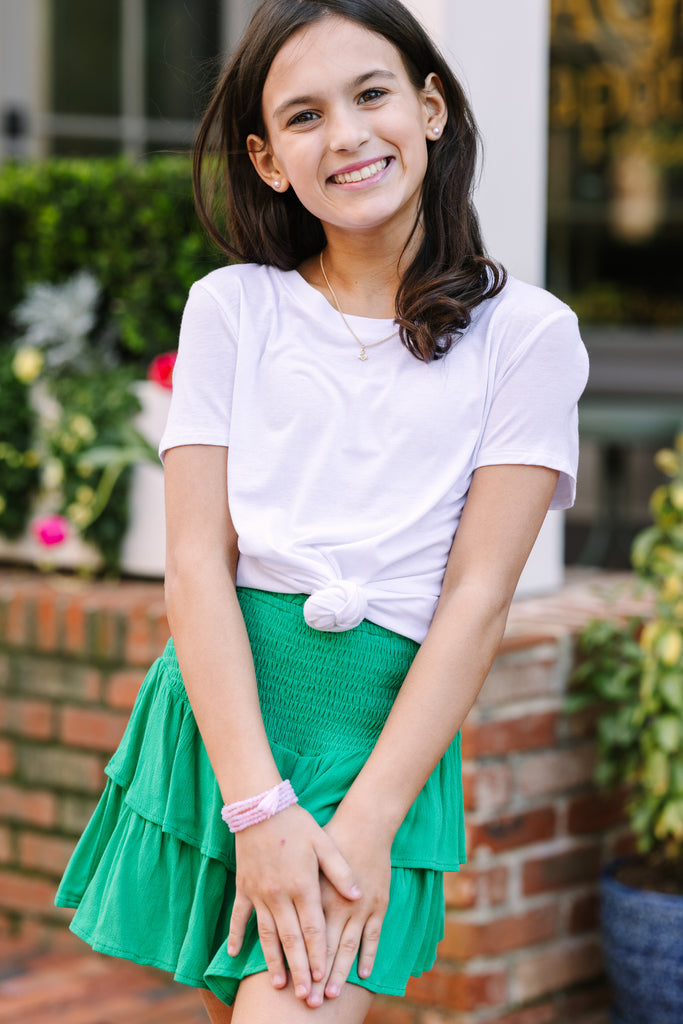 Girls: Spend Some Time Green Tiered Skort – Shop the Mint