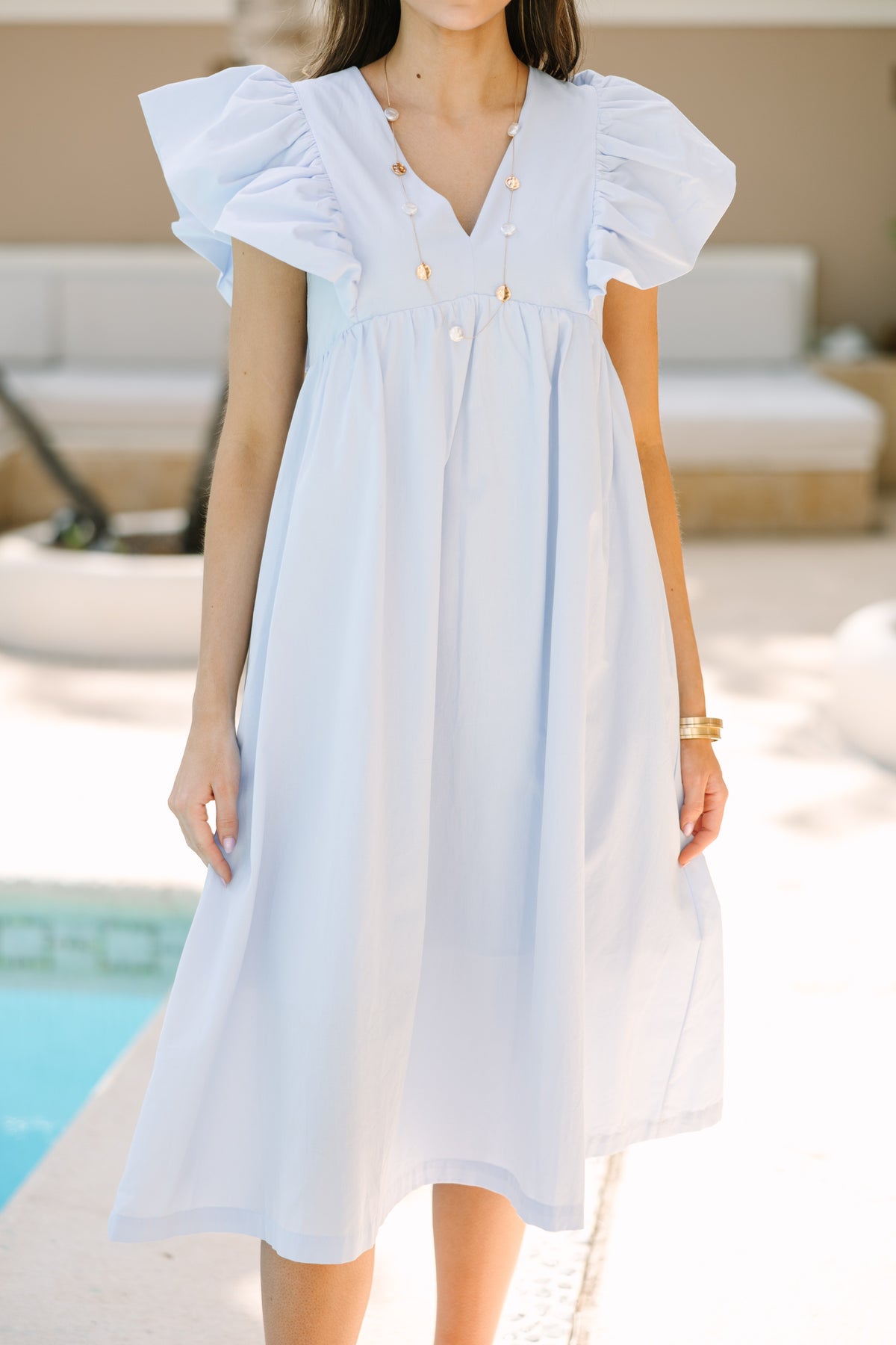 Let Us Rejoice Baby Blue Cotton Midi Dress – Shop the Mint