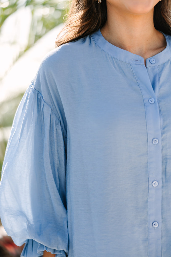 Fate: Far From Over Light Blue Puff Sleeve Blouse – Shop the Mint