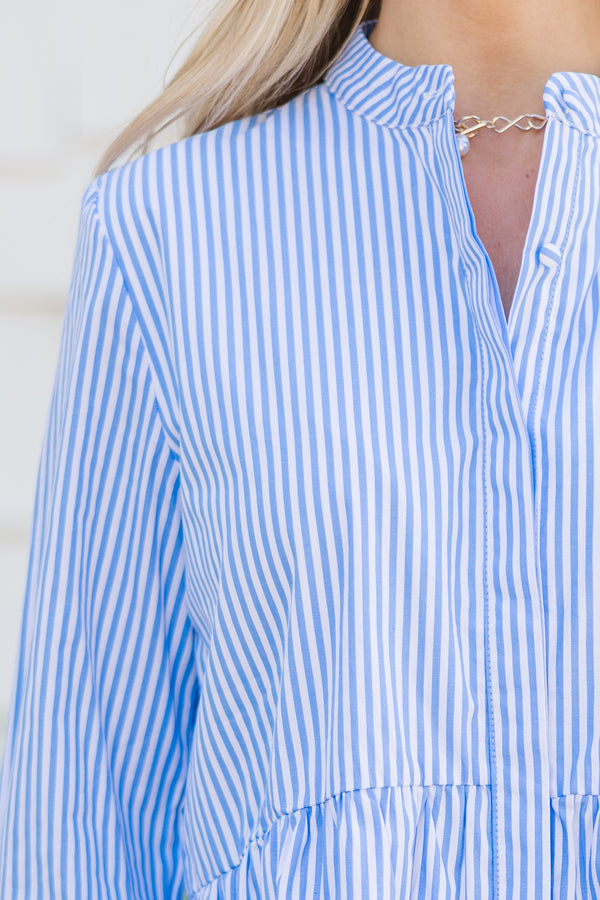 Always The One Blue Striped Shirt Dress – Shop the Mint