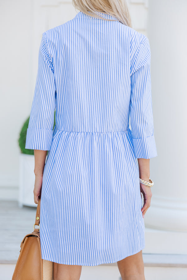 Always The One Blue Striped Shirt Dress – Shop the Mint