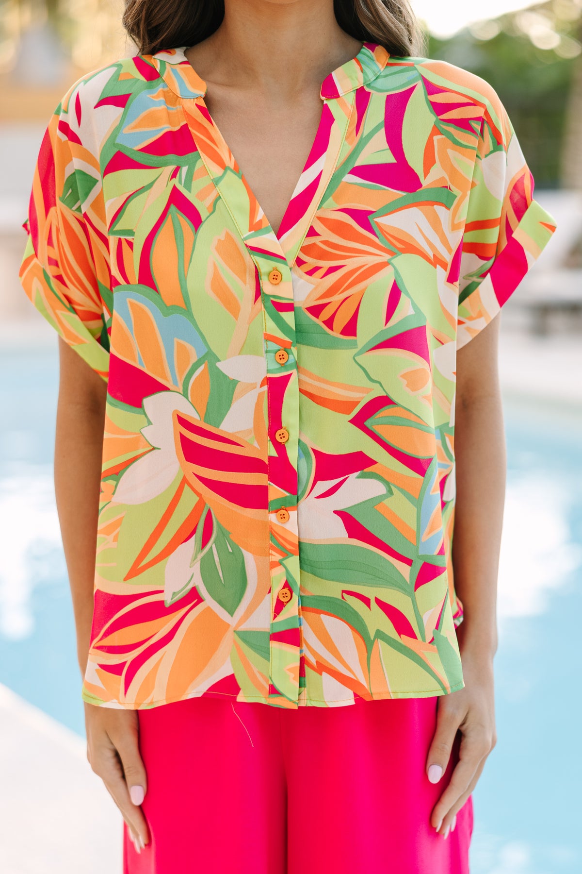 Best In Bold Green Abstract Blouse – Shop the Mint